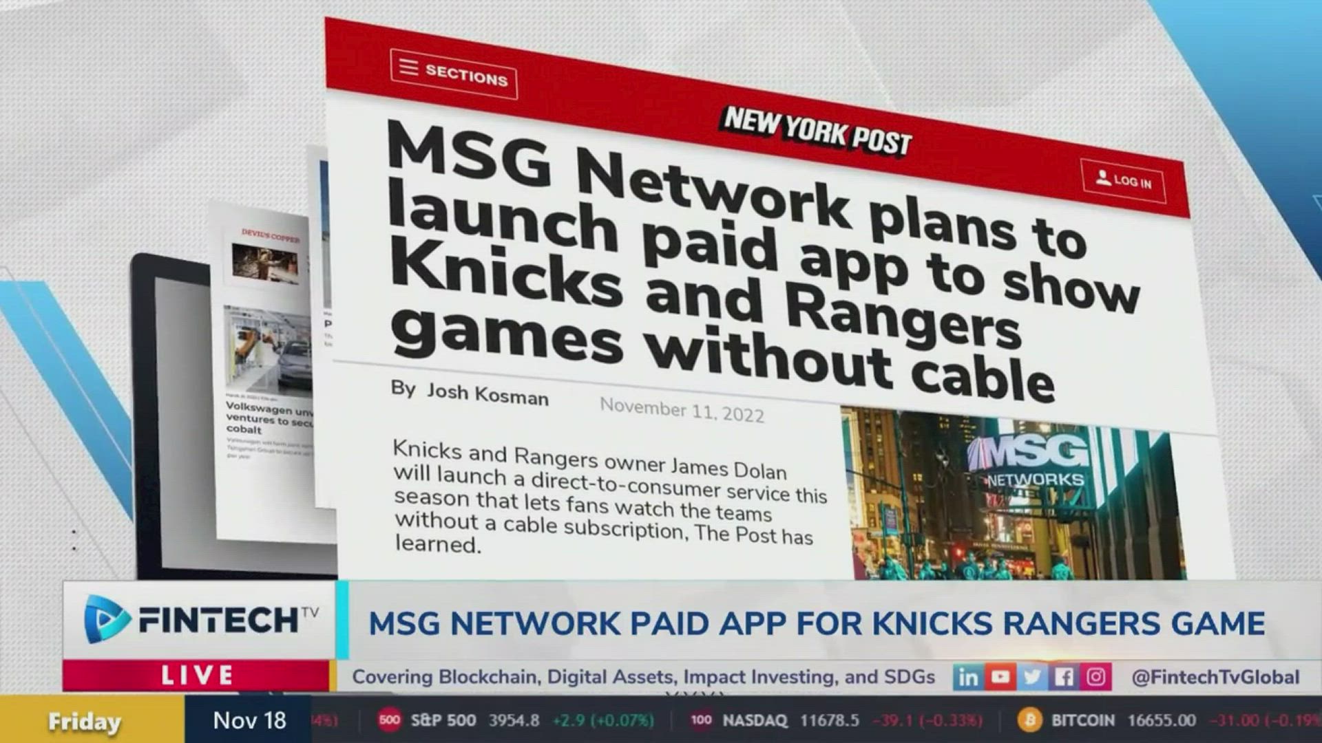 MSG Networks Splits Its Business - FINTECH.TV